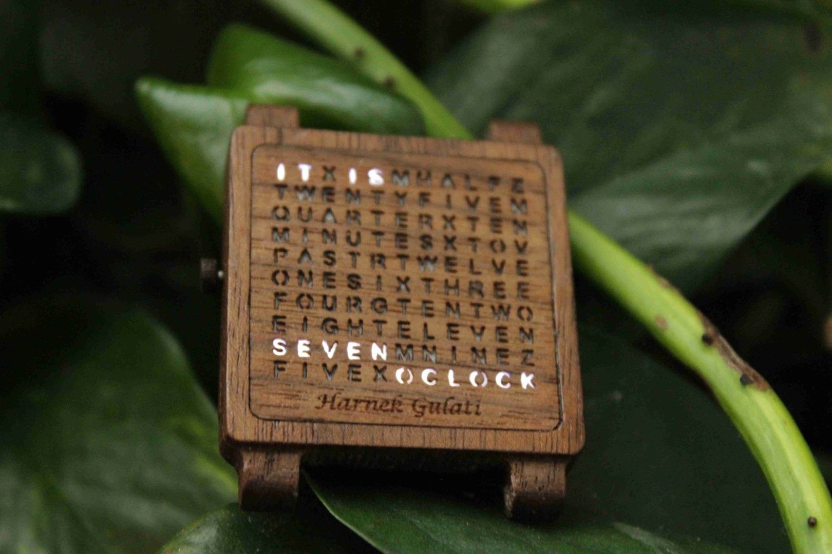 This Tiny Wooden Word Clock Can Be Worn As A Watch Make This Tiny Wooden Word Clock Can Be Worn As A Watch Make
